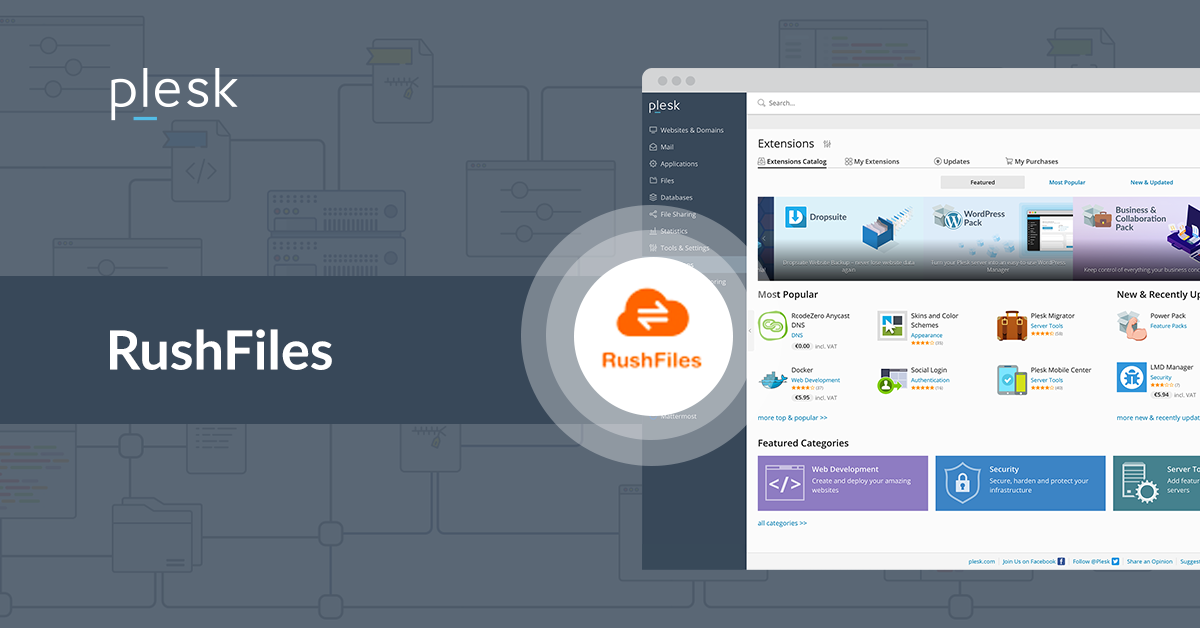 RushFiles extension - Plesk