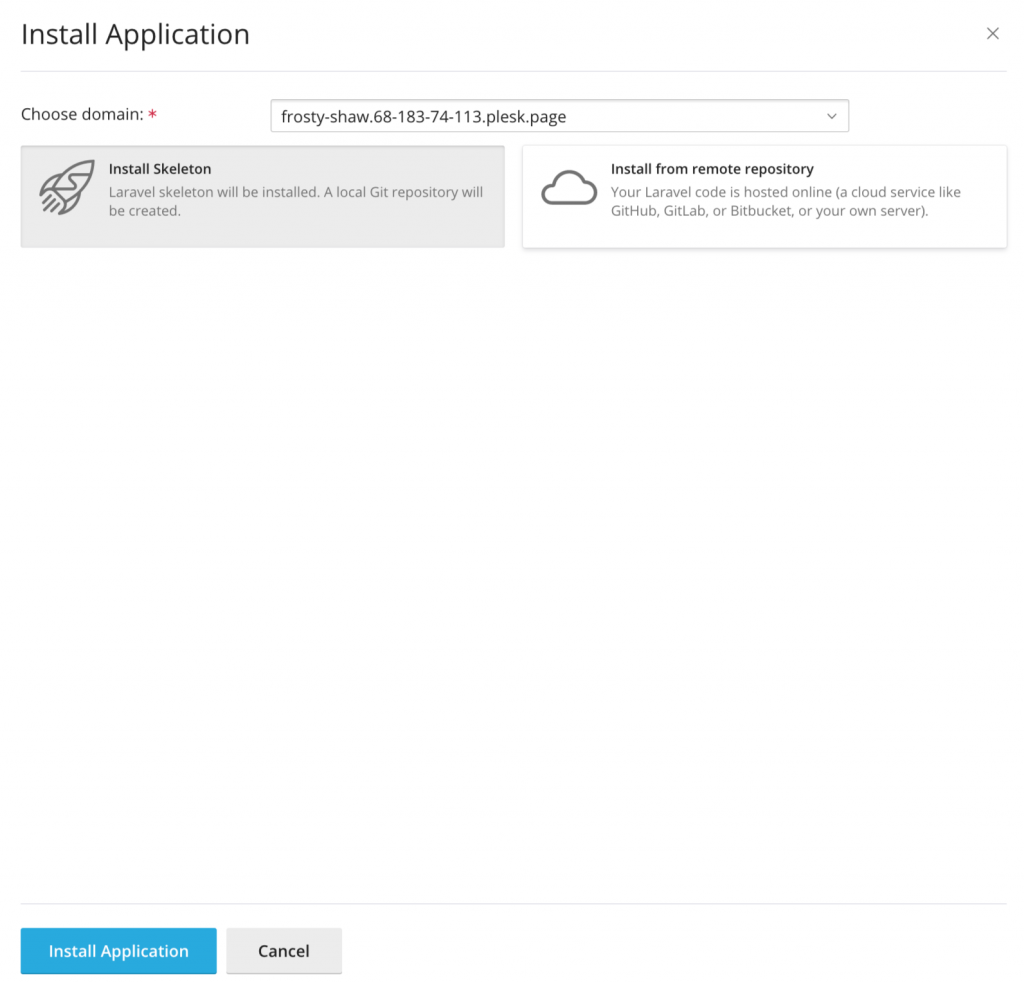 Laravel Application Hosting in Plesk - Plesk