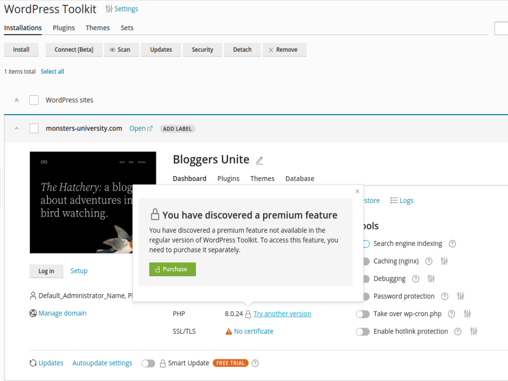 WP Toolkit Deluxe extension - Plesk