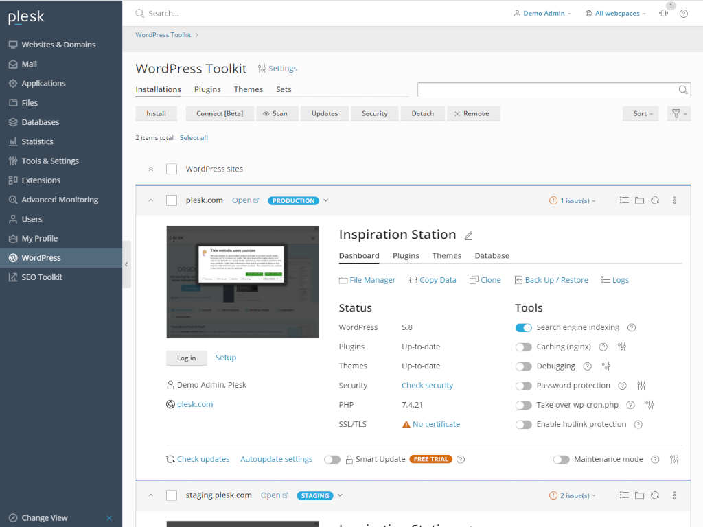 WP Toolkit extension - Plesk