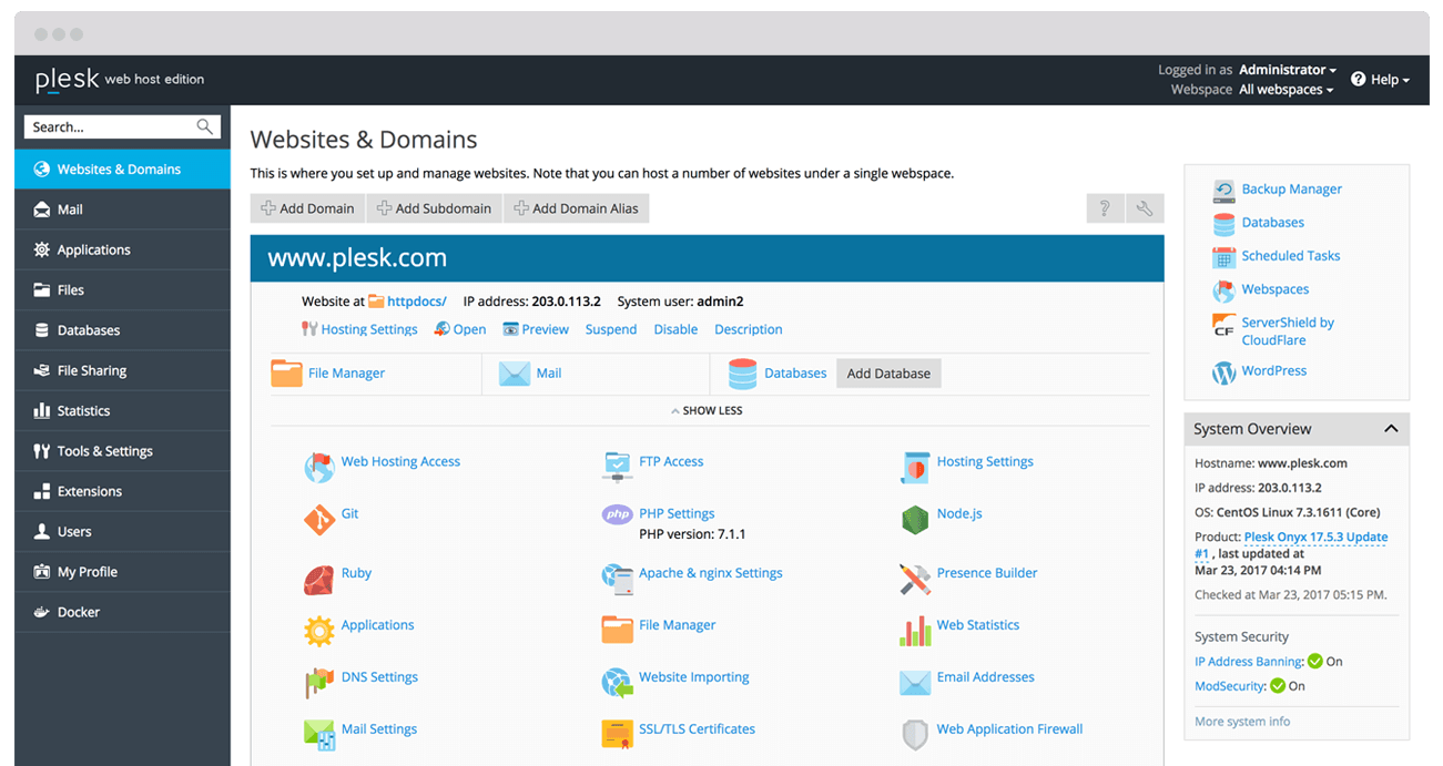 Plesk - Innovative Hosting Control Panel Plesk - Innovative Hosting Control Panel